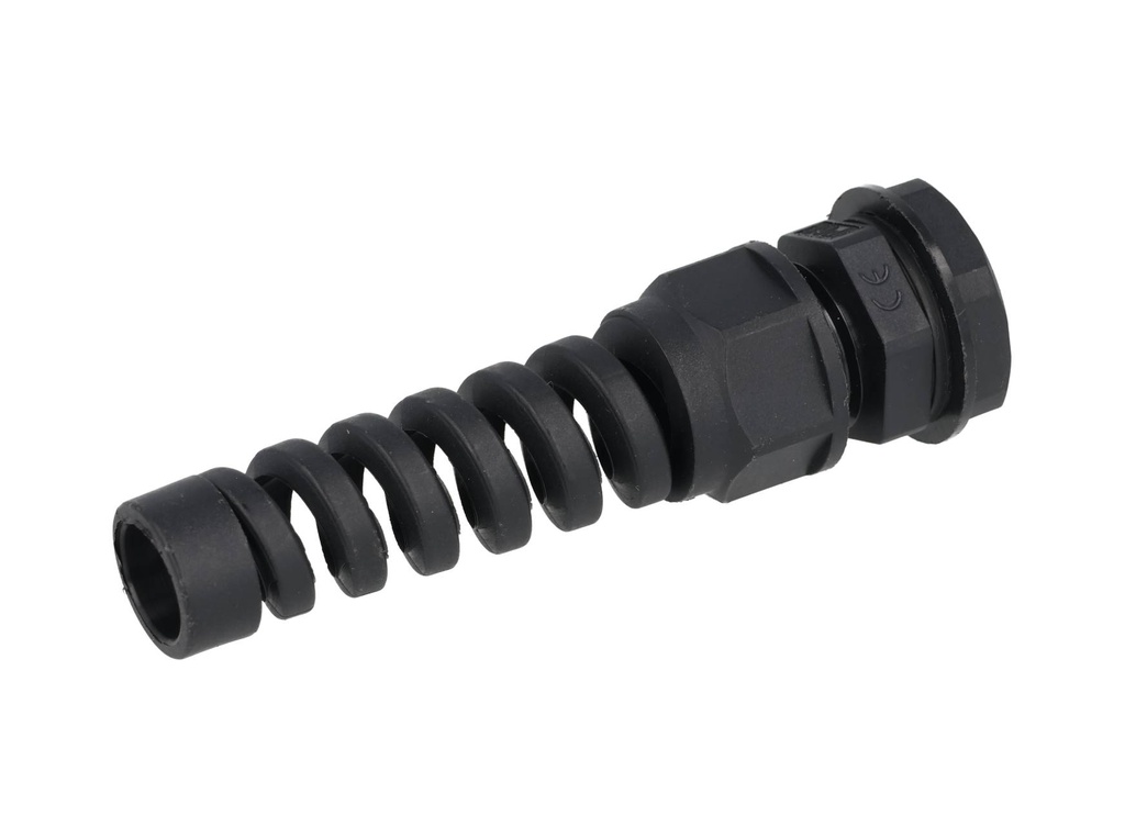 CGE-PG9 — CONECTOR GLAND. NEGRO CON ESPIRAL PG9 INCLUYE TUERCA BARRENO ...